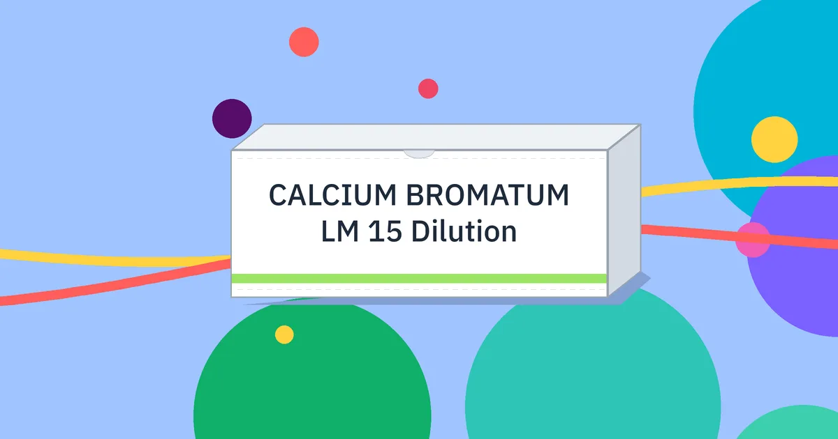 Symbolbild: Packung mit der Aufschrift CALCIUM BROMATUM LM 15 Dilution (PZN 13407909) – Verfügbarkeit und Bezug in Apotheken in Frankfurt am Main