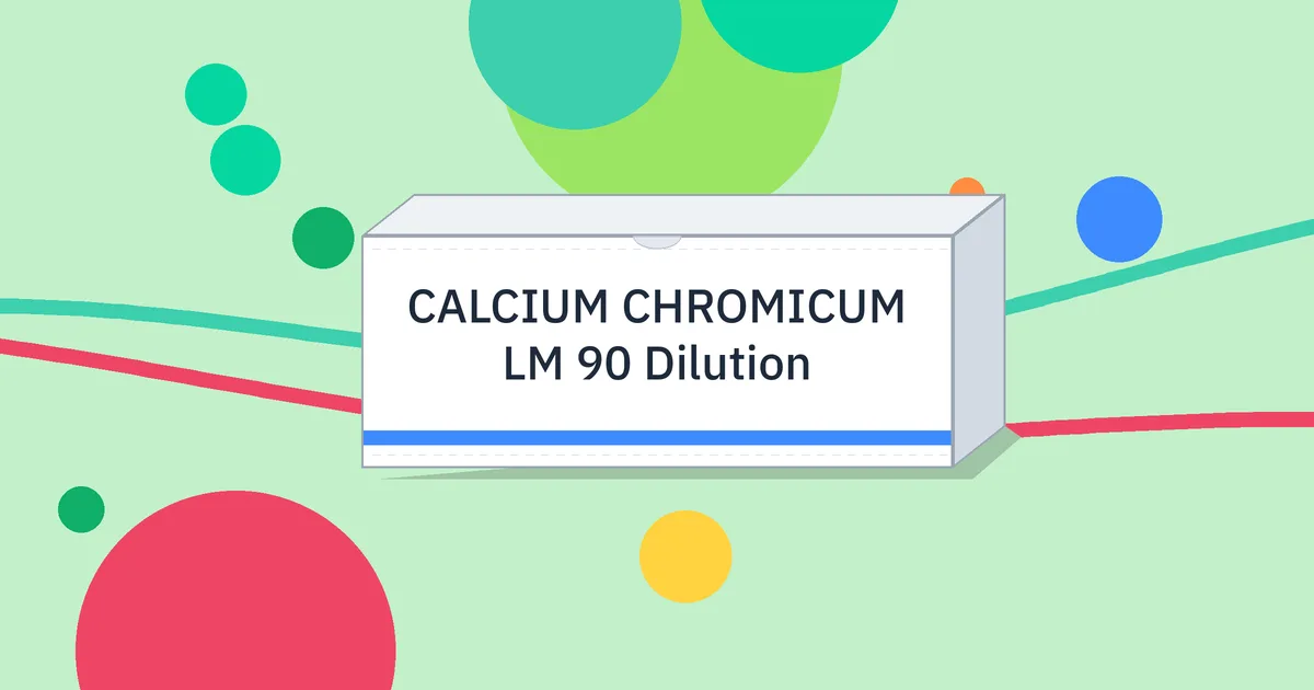 Symbolbild: Packung mit der Aufschrift CALCIUM CHROMICUM LM 90 Dilution (PZN 13408599) – Verfügbarkeit und Bezug in Apotheken in Frankfurt am Main