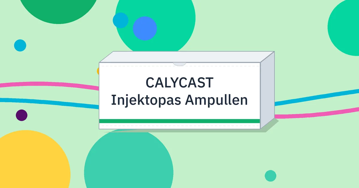 Symbolbild: Packung mit der Aufschrift CALYCAST Injektopas Ampullen (PZN 14406987) – Verfügbarkeit und Bezug in Apotheken in Frankfurt am Main