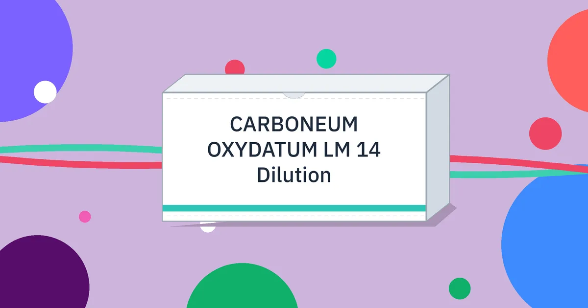 Symbolbild: Packung mit der Aufschrift CARBONEUM OXYDATUM LM 14 Dilution (PZN 13428691) – Verfügbarkeit und Bezug in Apotheken in Frankfurt am Main