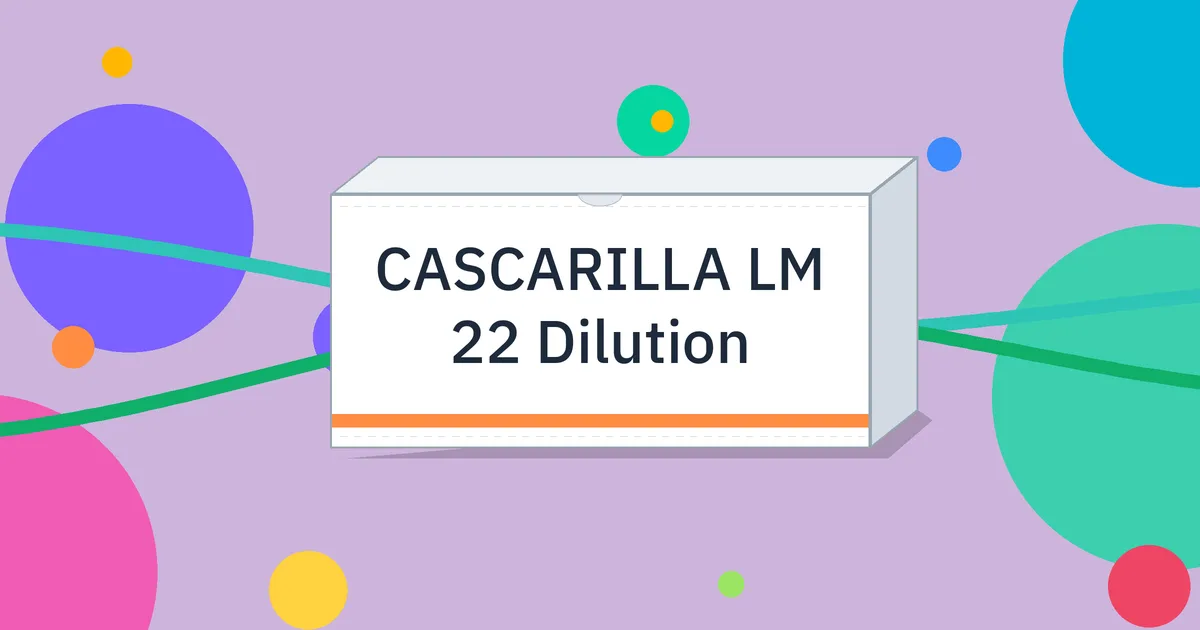 Symbolbild: Packung mit der Aufschrift CASCARILLA LM 22 Dilution (PZN 13433491) – Verfügbarkeit und Bezug in Apotheken in Frankfurt am Main