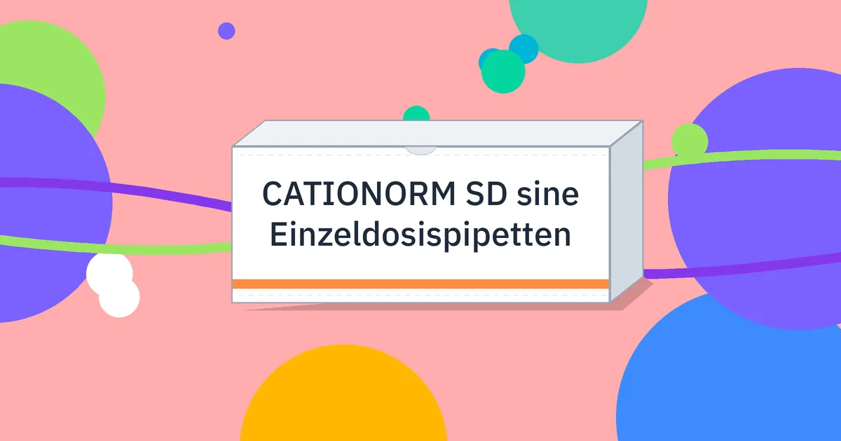 Symbolbild: Packung mit der Aufschrift CATIONORM SD sine Einzeldosispipetten (PZN 09617771) – Verfügbarkeit und Bezug in Apotheken in Frankfurt am Main