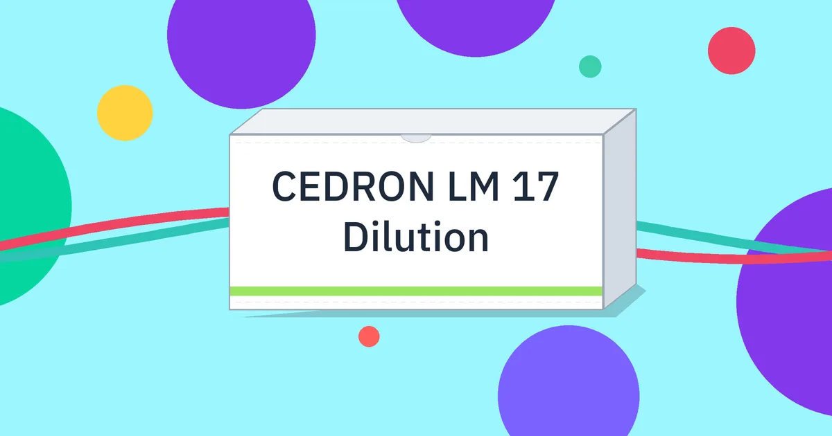 Symbolbild: Packung mit der Aufschrift CEDRON LM 17 Dilution (PZN 13435751) – Verfügbarkeit und Bezug in Apotheken in Frankfurt am Main