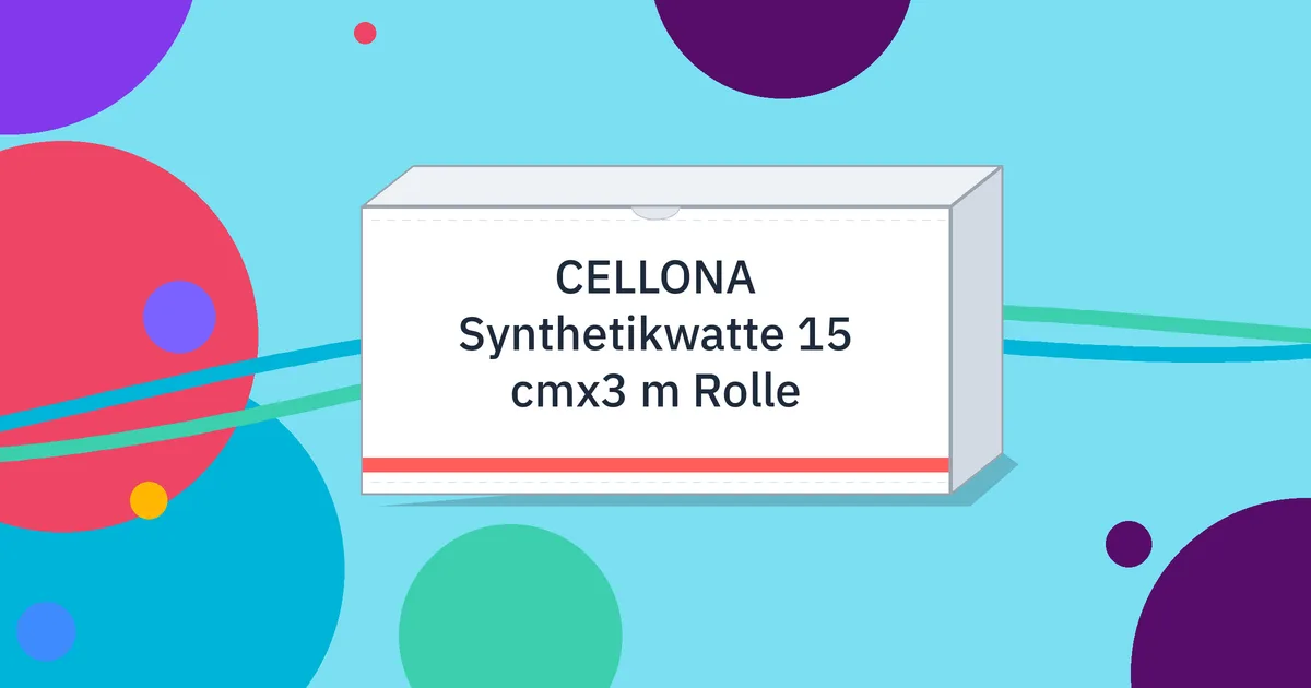 Symbolbild: Packung mit der Aufschrift CELLONA Synthetikwatte 15 cmx3 m Rolle (PZN 19699221) – Verfügbarkeit und Bezug in Apotheken in Frankfurt am Main