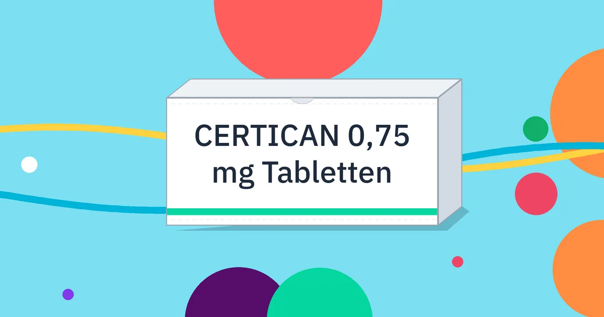 Symbolbild: Packung mit der Aufschrift CERTICAN 0,75 mg Tabletten (PZN 07415388) – Verfügbarkeit und Bezug in Apotheken in Frankfurt am Main