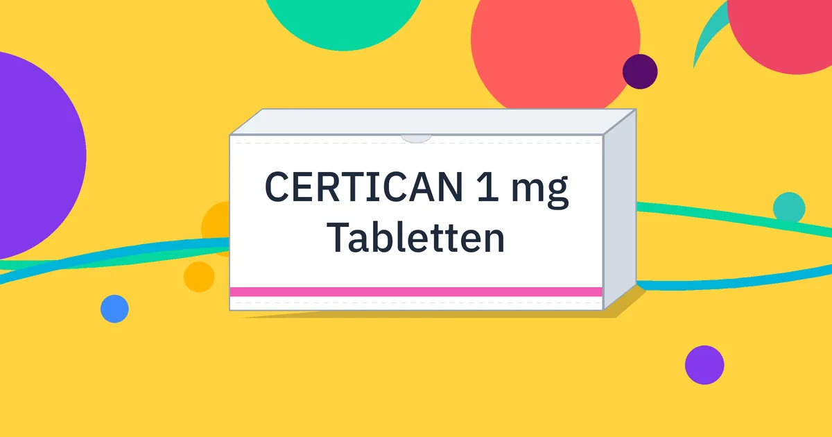 Symbolbild: Packung mit der Aufschrift CERTICAN 1 mg Tabletten (PZN 08640638) – Verfügbarkeit und Bezug in Apotheken in Frankfurt am Main