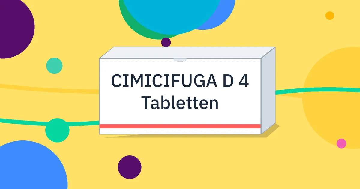 Symbolbild: Packung mit der Aufschrift CIMICIFUGA D 4 Tabletten (PZN 02112654) – Verfügbarkeit und Bezug in Apotheken in Frankfurt am Main