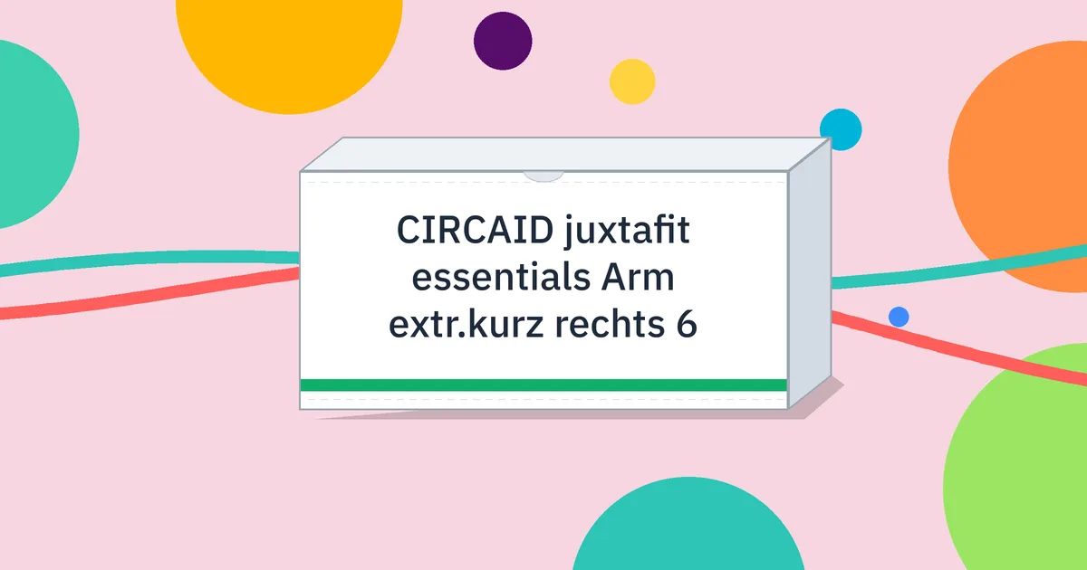 Symbolbild: Packung mit der Aufschrift CIRCAID juxtafit essentials Arm extr.kurz rechts 6 (PZN 17939804) – Verfügbarkeit und Bezug in Apotheken in Frankfurt am Main