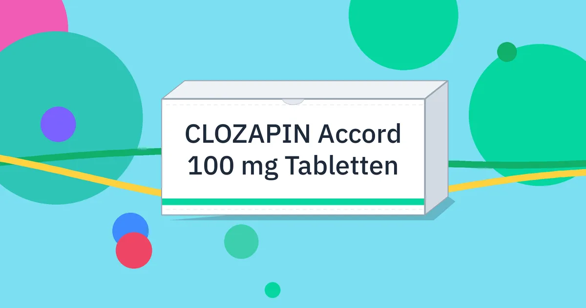Symbolbild: Packung mit der Aufschrift CLOZAPIN Accord 100 mg Tabletten (PZN 19103257) – Verfügbarkeit und Bezug in Apotheken in Frankfurt am Main