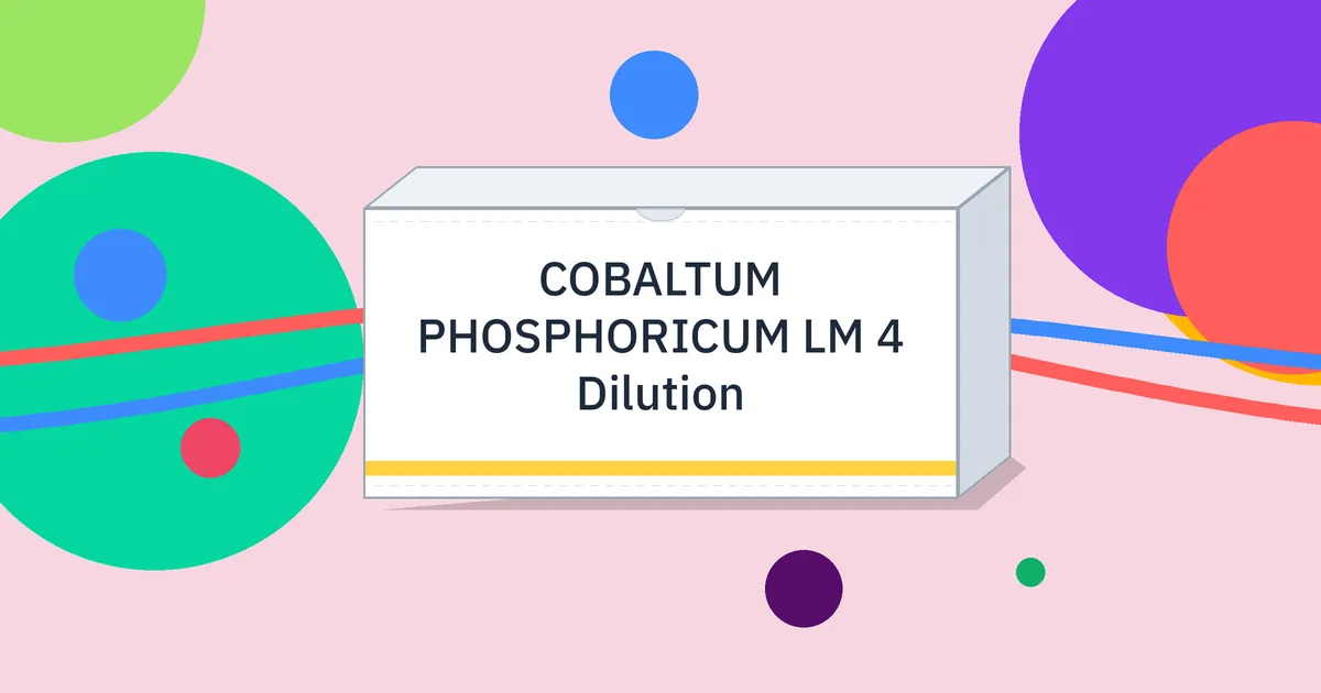 Symbolbild: Packung mit der Aufschrift COBALTUM PHOSPHORICUM LM 4 Dilution (PZN 12823942) – Verfügbarkeit und Bezug in Apotheken in Frankfurt am Main