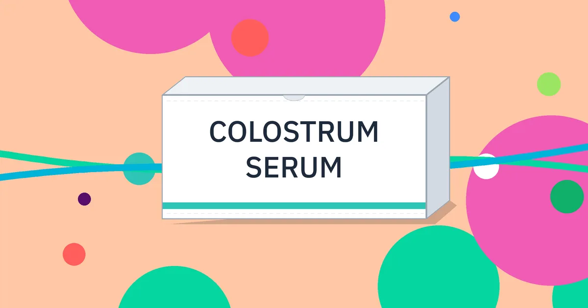 Symbolbild: Packung mit der Aufschrift COLOSTRUM SERUM (PZN 06965106) – Verfügbarkeit und Bezug in Apotheken in Frankfurt am Main