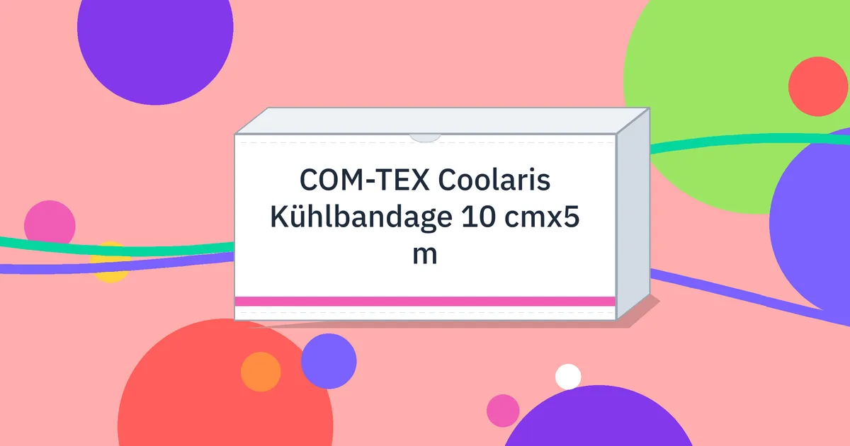 Symbolbild: Packung mit der Aufschrift COM-TEX Coolaris Kühlbandage 10 cmx5 m (PZN 19113468) – Verfügbarkeit und Bezug in Apotheken in Frankfurt am Main
