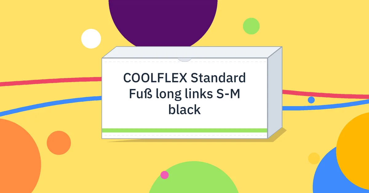 Symbolbild: Packung mit der Aufschrift COOLFLEX Standard Fuß long links S-M black (PZN 20382400) – Verfügbarkeit und Bezug in Apotheken in Frankfurt am Main