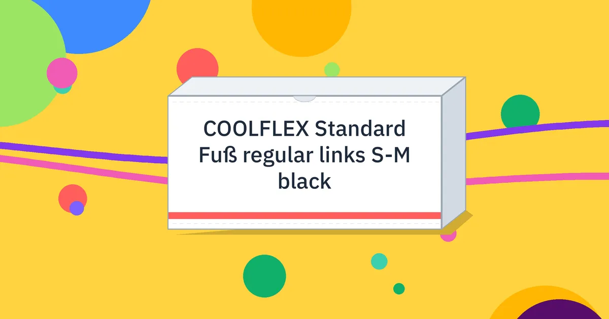 Symbolbild: Packung mit der Aufschrift COOLFLEX Standard Fuß regular links S-M black (PZN 20382392) – Verfügbarkeit und Bezug in Apotheken in Frankfurt am Main