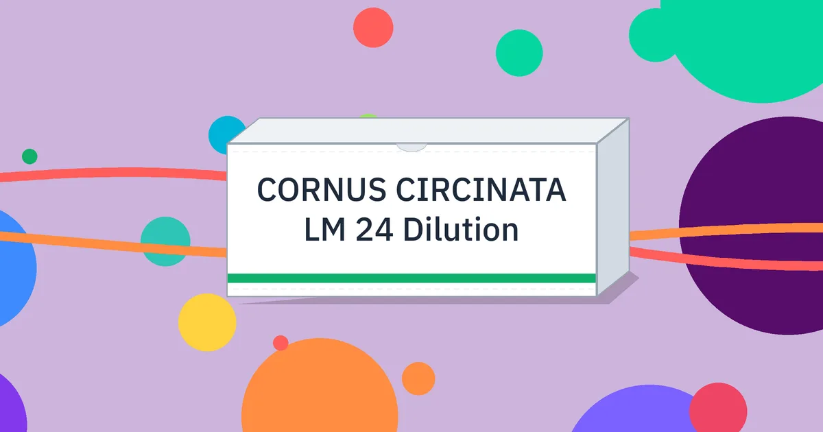 Symbolbild: Packung mit der Aufschrift CORNUS CIRCINATA LM 24 Dilution (PZN 13452287) – Verfügbarkeit und Bezug in Apotheken in Frankfurt am Main