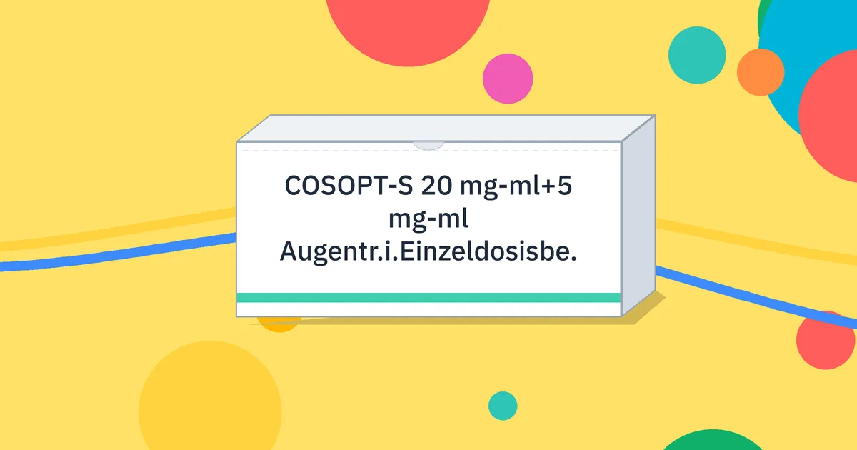 Symbolbild: Packung mit der Aufschrift COSOPT-S 20 mg-ml+5 mg-ml Augentr.i.Einzeldosisbe. (PZN 06964437) – Verfügbarkeit und Bezug in Apotheken in Frankfurt am Main