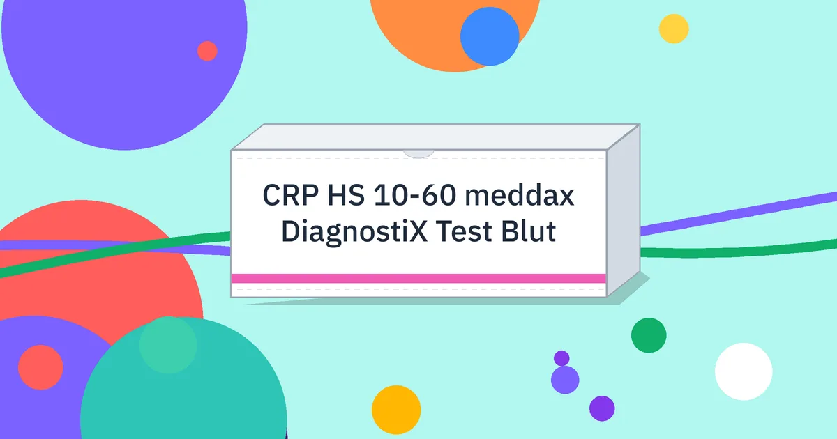 Symbolbild: Packung mit der Aufschrift CRP HS 10-60 meddax DiagnostiX Test Blut (PZN 16332543) – Verfügbarkeit und Bezug in Apotheken in Frankfurt am Main