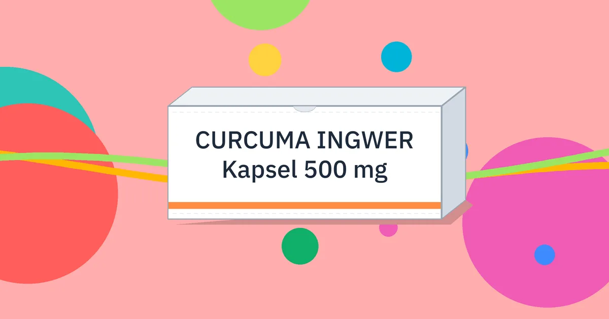 Symbolbild: Packung mit der Aufschrift CURCUMA INGWER Kapsel 500 mg (PZN 18884347) – Verfügbarkeit und Bezug in Apotheken in Frankfurt am Main