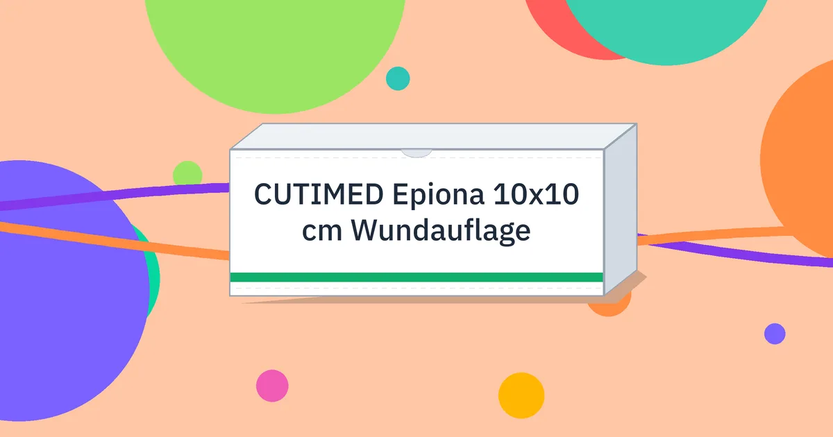 Symbolbild: Packung mit der Aufschrift CUTIMED Epiona 10x10 cm Wundauflage (PZN 19975112) – Verfügbarkeit und Bezug in Apotheken in Frankfurt am Main