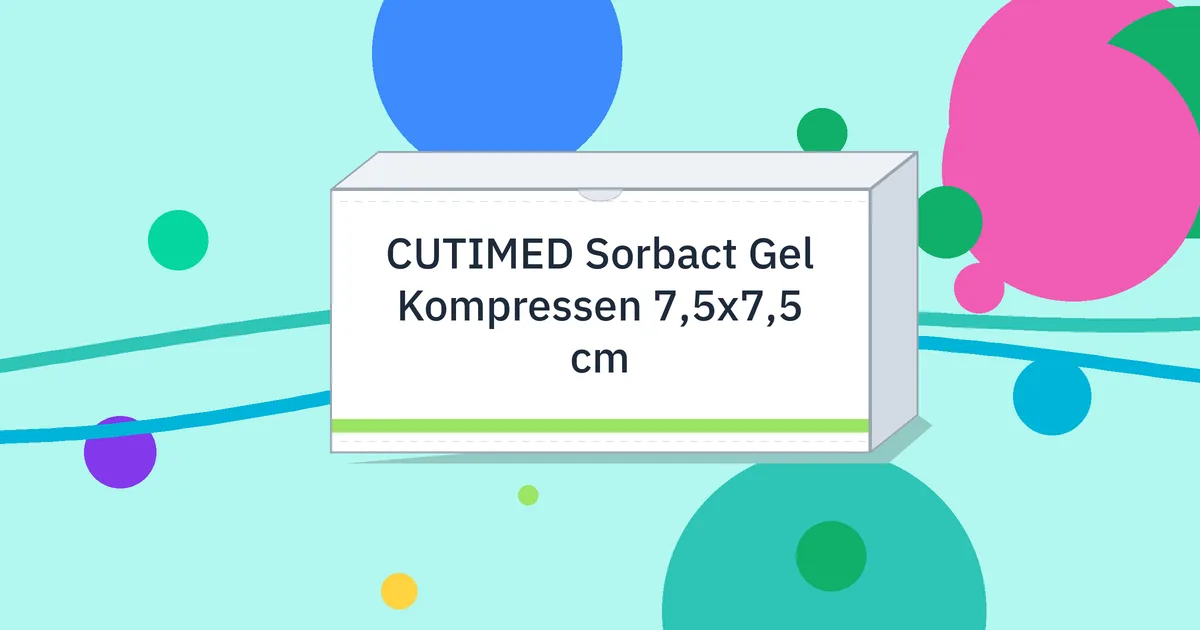 Symbolbild: Packung mit der Aufschrift CUTIMED Sorbact Gel Kompressen 7,5x7,5 cm (PZN 17163692) – Verfügbarkeit und Bezug in Apotheken in Frankfurt am Main