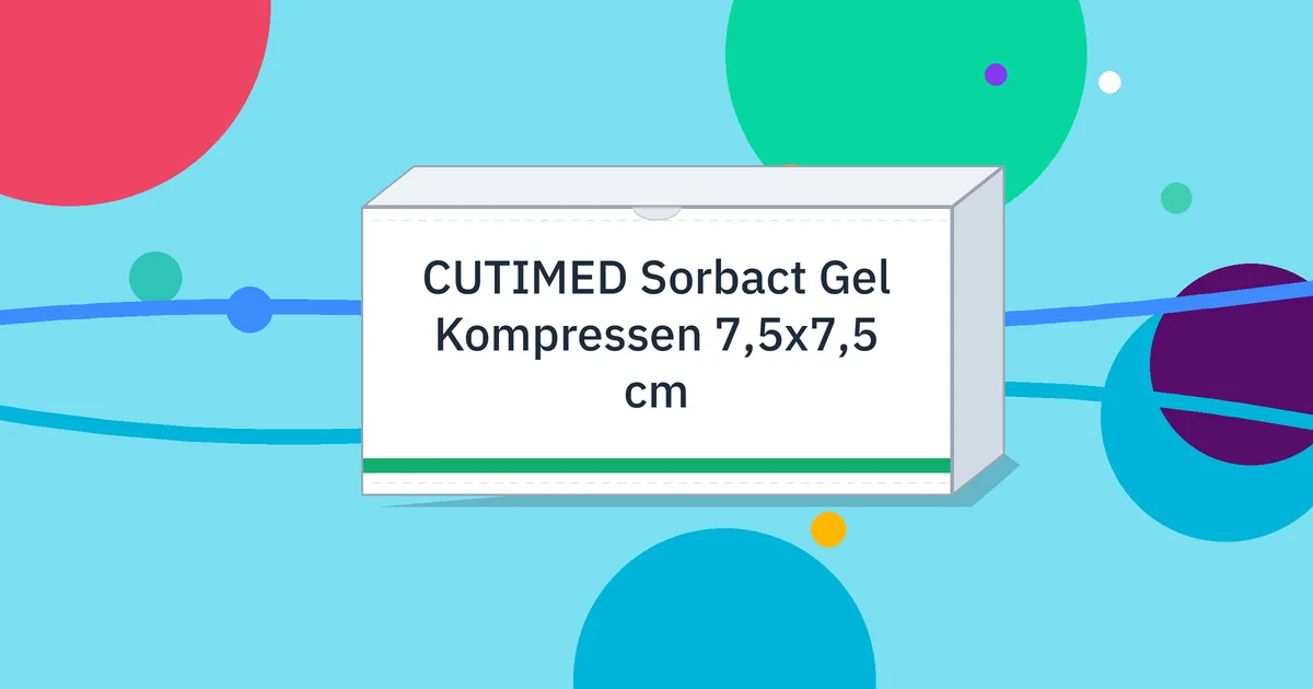 Symbolbild: Packung mit der Aufschrift CUTIMED Sorbact Gel Kompressen 7,5x7,5 cm (PZN 18704285) – Verfügbarkeit und Bezug in Apotheken in Frankfurt am Main