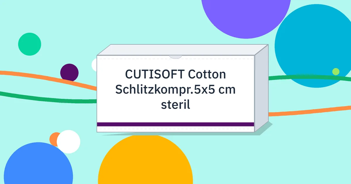 Symbolbild: Packung mit der Aufschrift CUTISOFT Cotton Schlitzkompr.5x5 cm steril (PZN 12656289) – Verfügbarkeit und Bezug in Apotheken in Frankfurt am Main