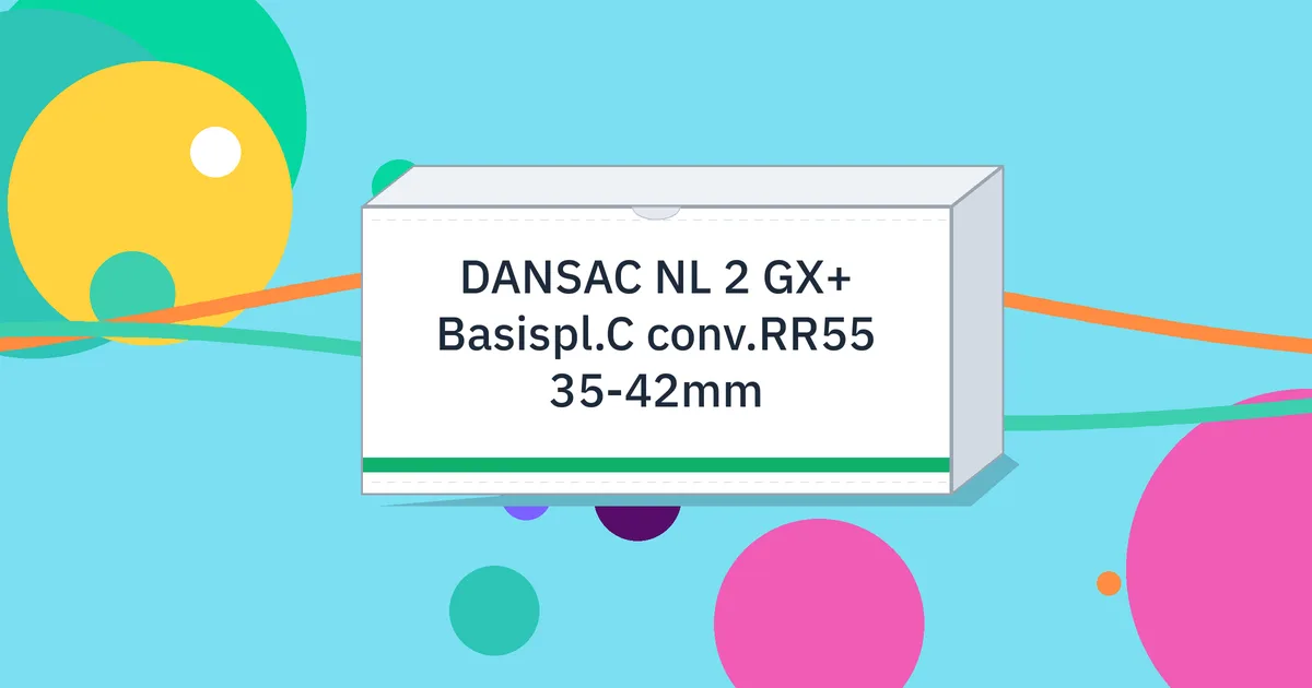 Symbolbild: Packung mit der Aufschrift DANSAC NL 2 GX+ Basispl.C conv.RR55 35-42mm (PZN 10920546) – Verfügbarkeit und Bezug in Apotheken in Frankfurt am Main