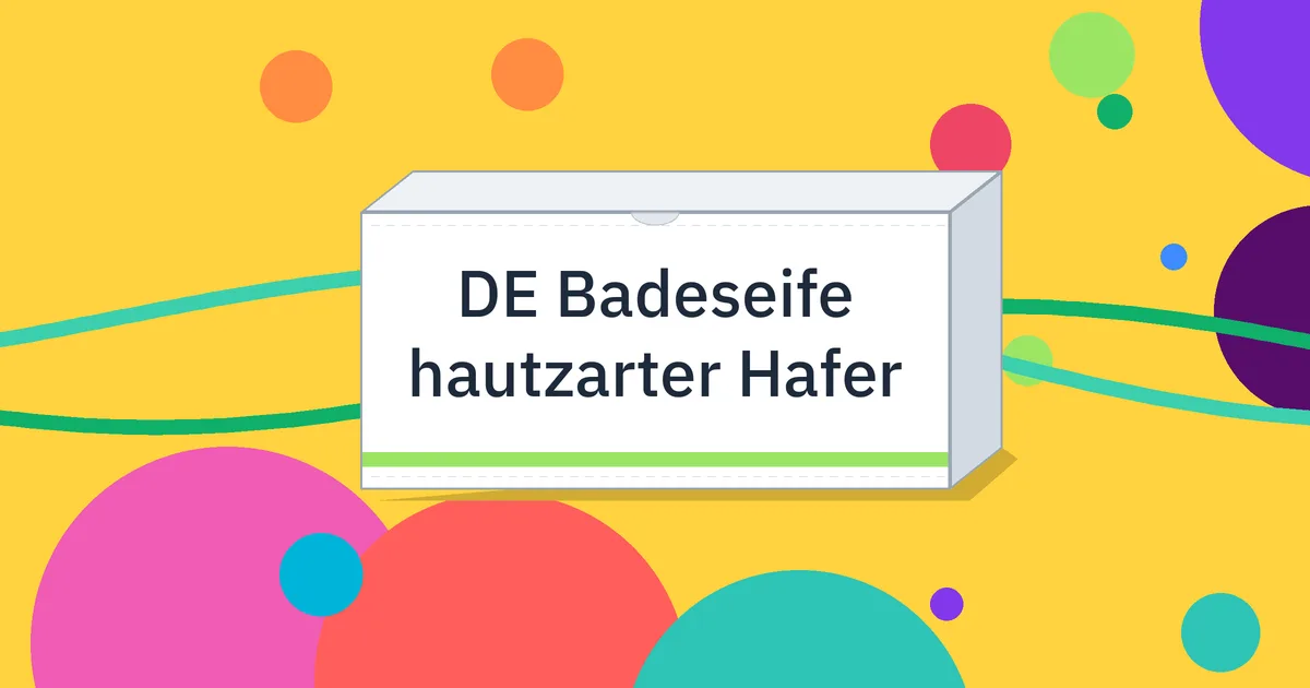 Symbolbild: Packung mit der Aufschrift DE Badeseife hautzarter Hafer (PZN 16585103) – Verfügbarkeit und Bezug in Apotheken in Frankfurt am Main