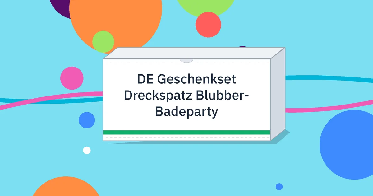 Symbolbild: Packung mit der Aufschrift DE Geschenkset Dreckspatz Blubber-Badeparty (PZN 19295127) – Verfügbarkeit und Bezug in Apotheken in Frankfurt am Main
