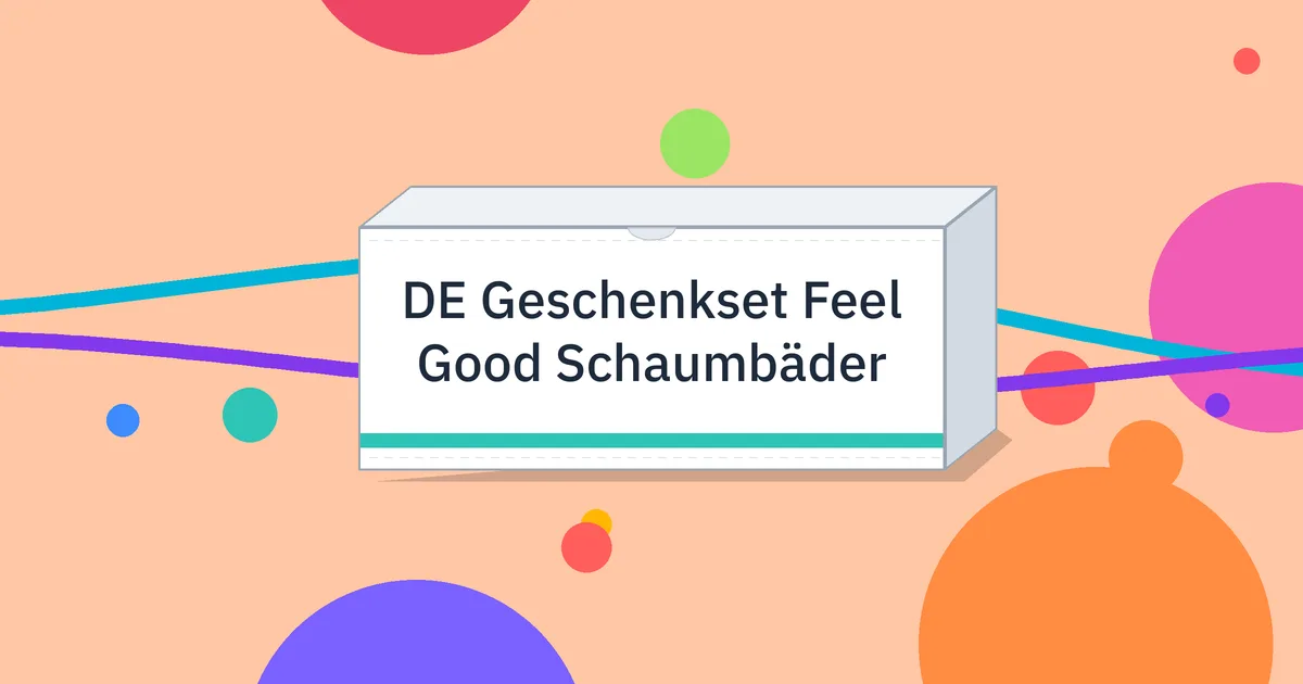 Symbolbild: Packung mit der Aufschrift DE Geschenkset Feel Good Schaumbäder (PZN 18136059) – Verfügbarkeit und Bezug in Apotheken in Frankfurt am Main