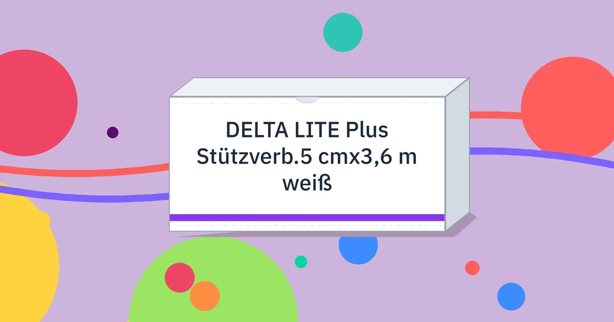 Symbolbild: Packung mit der Aufschrift DELTA LITE Plus Stützverb.5 cmx3,6 m weiß (PZN 00257302) – Verfügbarkeit und Bezug in Apotheken in Frankfurt am Main