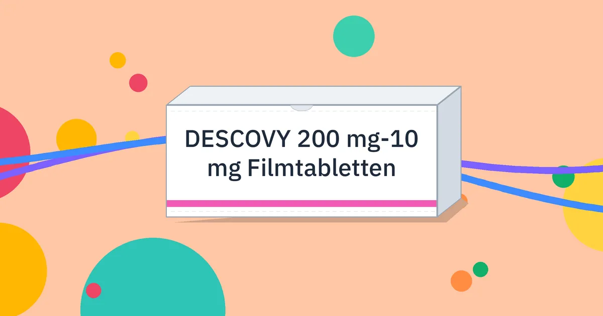 Symbolbild: Packung mit der Aufschrift DESCOVY 200 mg-10 mg Filmtabletten (PZN 11727372) – Verfügbarkeit und Bezug in Apotheken in Frankfurt am Main