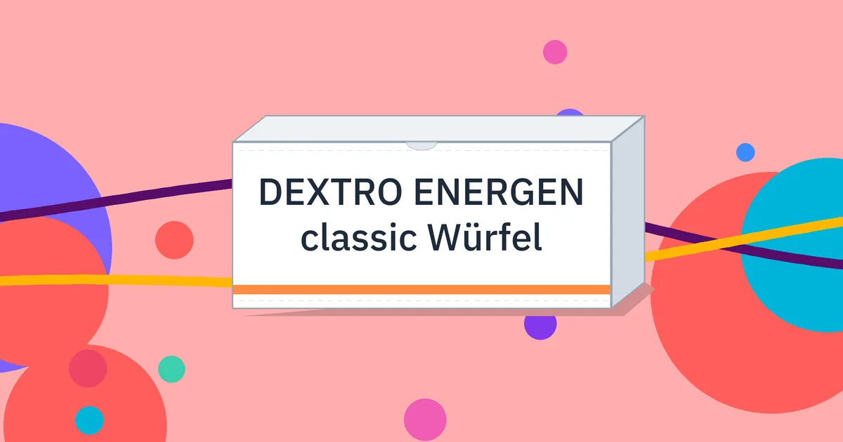 Symbolbild: Packung mit der Aufschrift DEXTRO ENERGEN classic Würfel (PZN 00976014) – Verfügbarkeit und Bezug in Apotheken in Frankfurt am Main