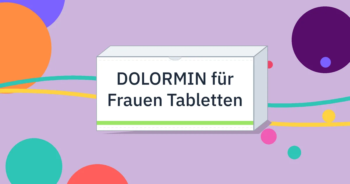 Symbolbild: Packung mit der Aufschrift DOLORMIN für Frauen Tabletten (PZN 02434139) – Verfügbarkeit und Bezug in Apotheken in Frankfurt am Main