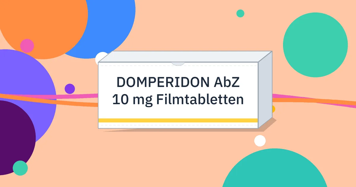 Symbolbild: Packung mit der Aufschrift DOMPERIDON AbZ 10 mg Filmtabletten (PZN 03041465) – Verfügbarkeit und Bezug in Apotheken in Frankfurt am Main