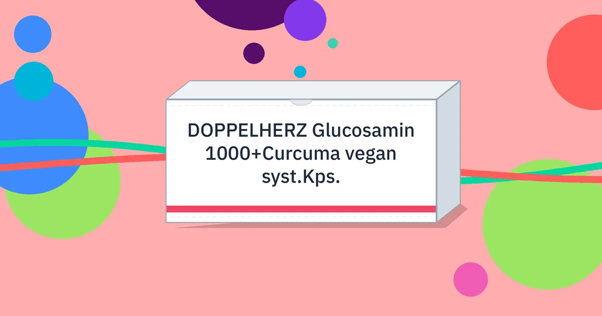 Symbolbild: Packung mit der Aufschrift DOPPELHERZ Glucosamin 1000+Curcuma vegan syst.Kps. (PZN 17250534) – Verfügbarkeit und Bezug in Apotheken in Frankfurt am Main