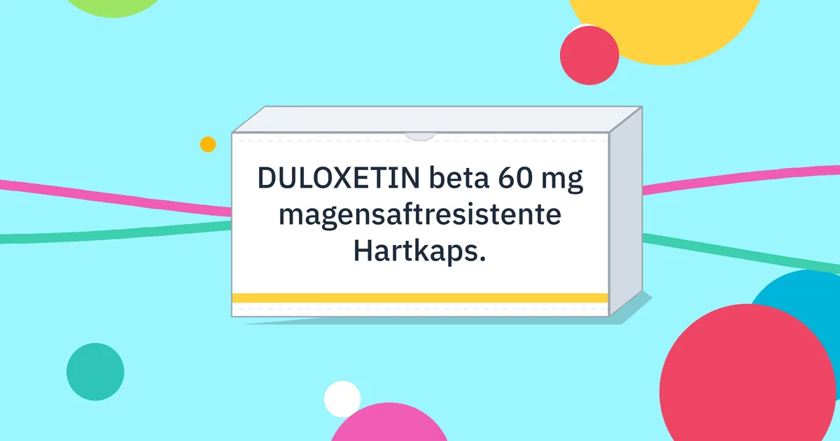 Symbolbild: Packung mit der Aufschrift DULOXETIN beta 60 mg magensaftresistente Hartkaps. (PZN 07583708) – Verfügbarkeit und Bezug in Apotheken in Frankfurt am Main