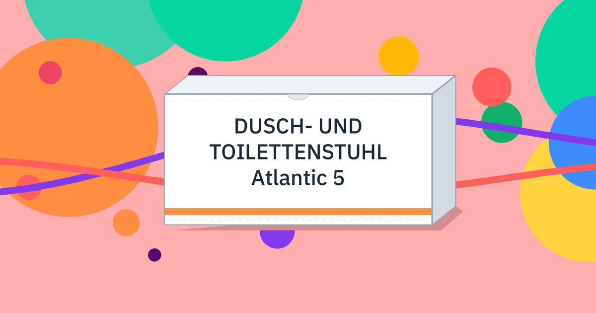 Symbolbild: Packung mit der Aufschrift DUSCH- UND TOILETTENSTUHL Atlantic 5 (PZN 13782553) – Verfügbarkeit und Bezug in Apotheken in Frankfurt am Main