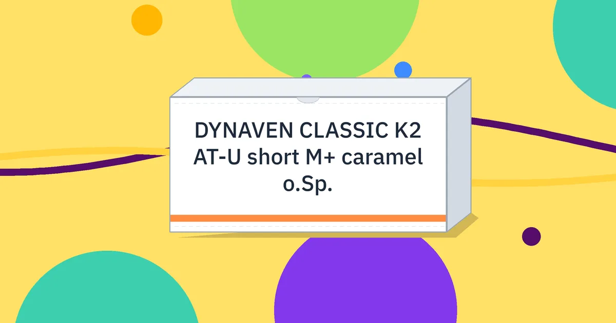 Symbolbild: Packung mit der Aufschrift DYNAVEN CLASSIC K2 AT-U short M+ caramel o.Sp. (PZN 18419691) – Verfügbarkeit und Bezug in Apotheken in Frankfurt am Main