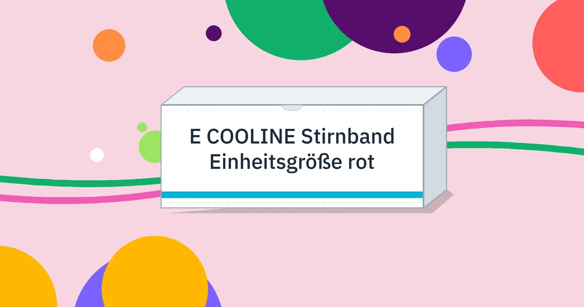 Symbolbild: Packung mit der Aufschrift E COOLINE Stirnband Einheitsgröße rot (PZN 06468230) – Verfügbarkeit und Bezug in Apotheken in Frankfurt am Main