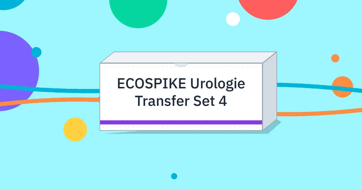 Symbolbild: Packung mit der Aufschrift ECOSPIKE Urologie Transfer Set 4 (PZN 00949974) – Verfügbarkeit und Bezug in Apotheken in Frankfurt am Main