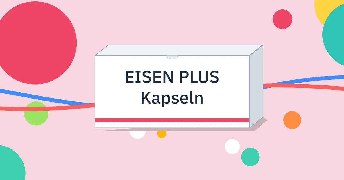 Symbolbild: Packung mit der Aufschrift EISEN PLUS Kapseln (PZN 15734475) – Verfügbarkeit und Bezug in Apotheken in Frankfurt am Main
