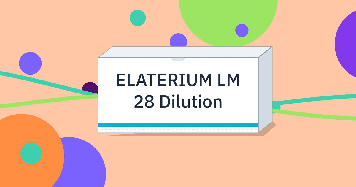 Symbolbild: Packung mit der Aufschrift ELATERIUM LM 28 Dilution (PZN 13470428) – Verfügbarkeit und Bezug in Apotheken in Frankfurt am Main