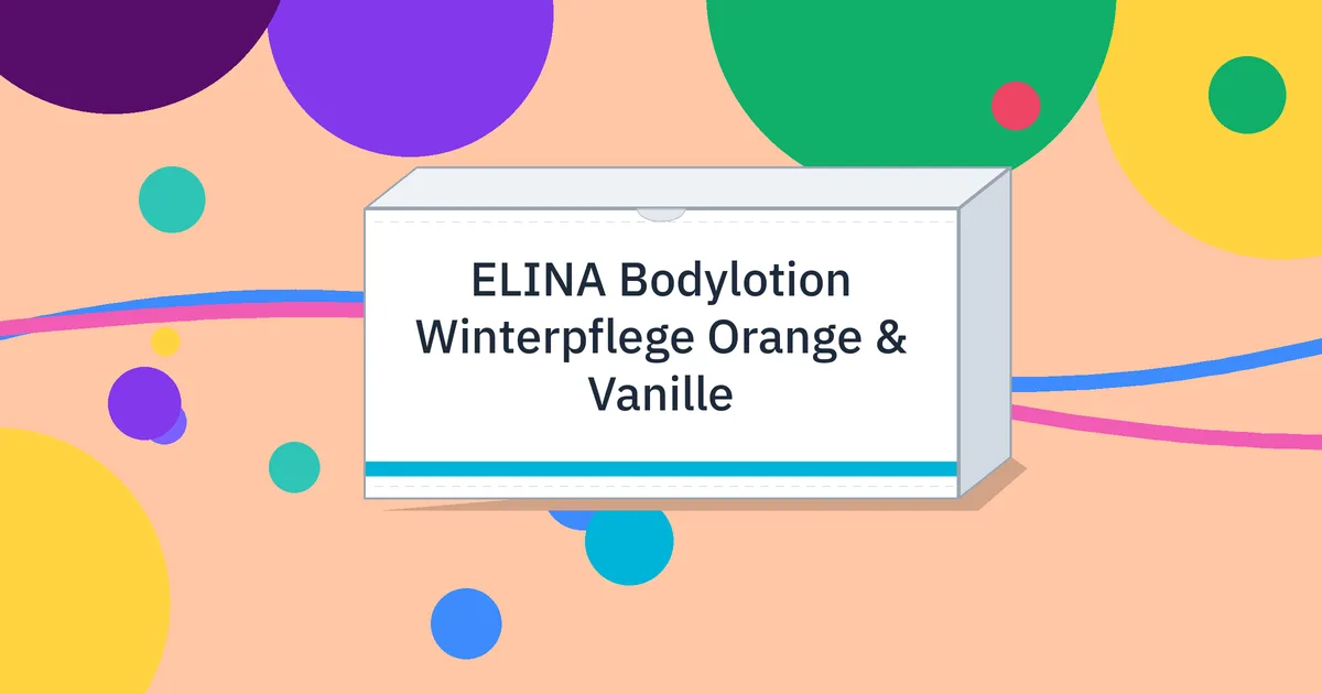 Symbolbild: Packung mit der Aufschrift ELINA Bodylotion Winterpflege Orange & Vanille (PZN 14371071) – Verfügbarkeit und Bezug in Apotheken in Frankfurt am Main