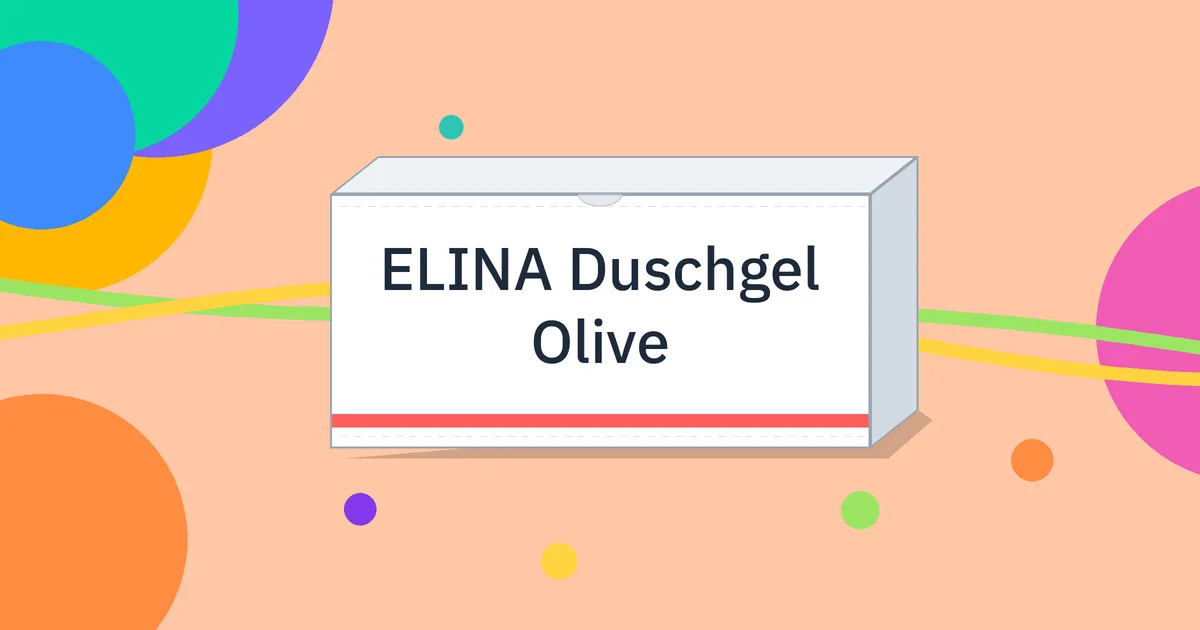 Symbolbild: Packung mit der Aufschrift ELINA Duschgel Olive (PZN 07590192) – Verfügbarkeit und Bezug in Apotheken in Frankfurt am Main