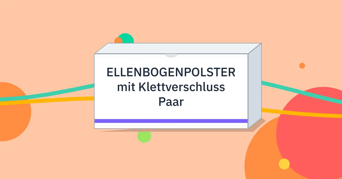 Symbolbild: Packung mit der Aufschrift ELLENBOGENPOLSTER mit Klettverschluss Paar (PZN 10075387) – Verfügbarkeit und Bezug in Apotheken in Frankfurt am Main