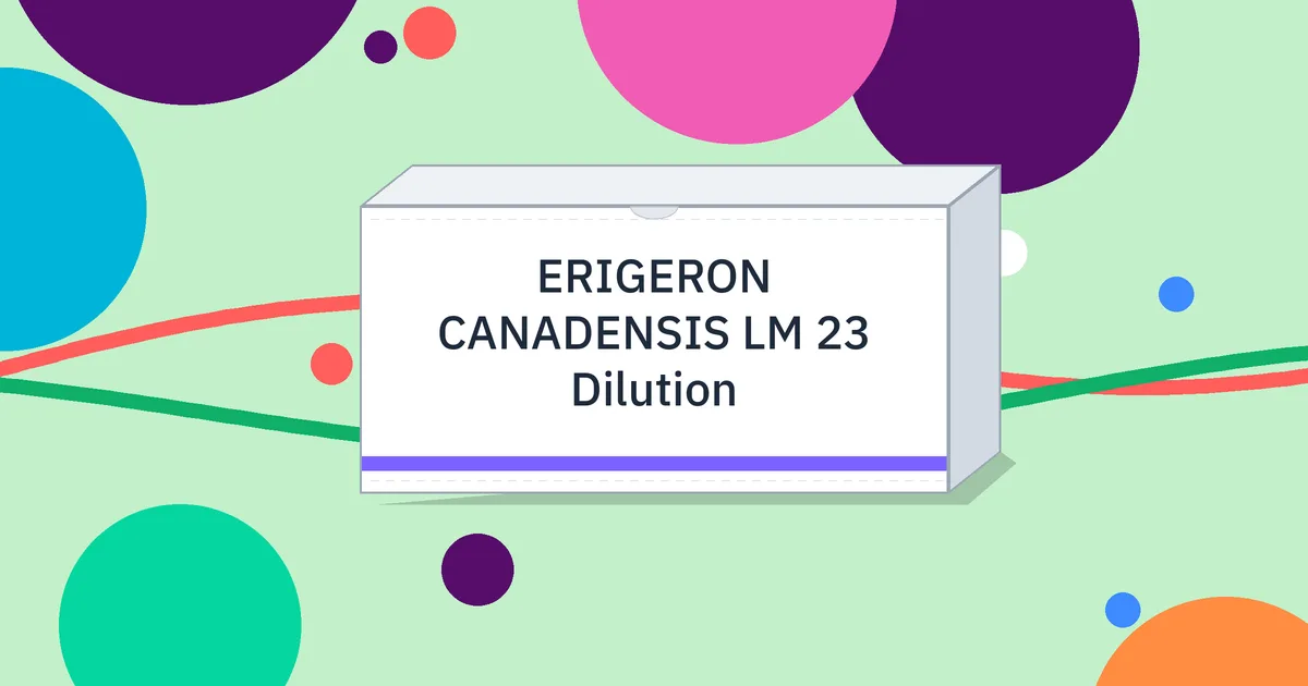 Symbolbild: Packung mit der Aufschrift ERIGERON CANADENSIS LM 23 Dilution (PZN 13478269) – Verfügbarkeit und Bezug in Apotheken in Frankfurt am Main