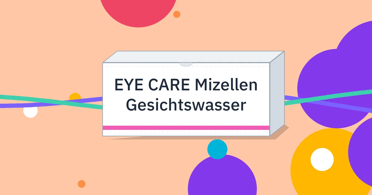 Symbolbild: Packung mit der Aufschrift EYE CARE Mizellen Gesichtswasser (PZN 16349880) – Verfügbarkeit und Bezug in Apotheken in Frankfurt am Main