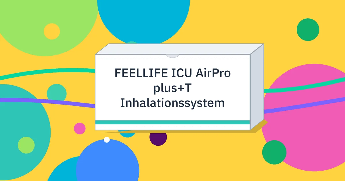 Symbolbild: Packung mit der Aufschrift FEELLIFE ICU AirPro plus+T Inhalationssystem (PZN 20412472) – Verfügbarkeit und Bezug in Apotheken in Frankfurt am Main