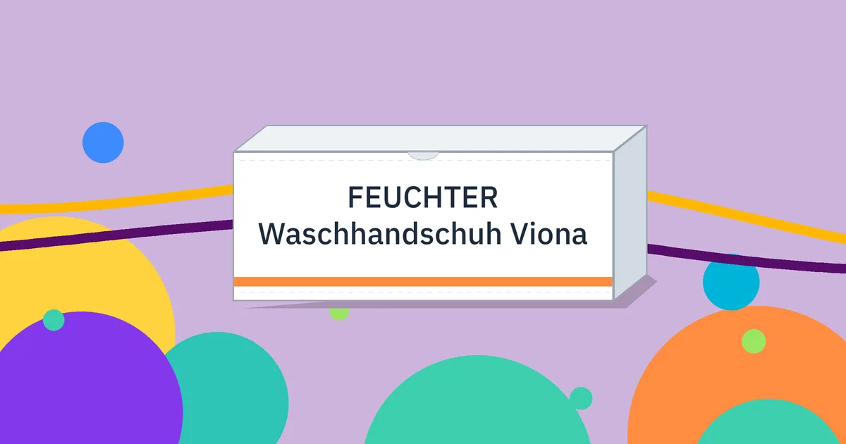 Symbolbild: Packung mit der Aufschrift FEUCHTER Waschhandschuh Viona (PZN 19151842) – Verfügbarkeit und Bezug in Apotheken in Frankfurt am Main